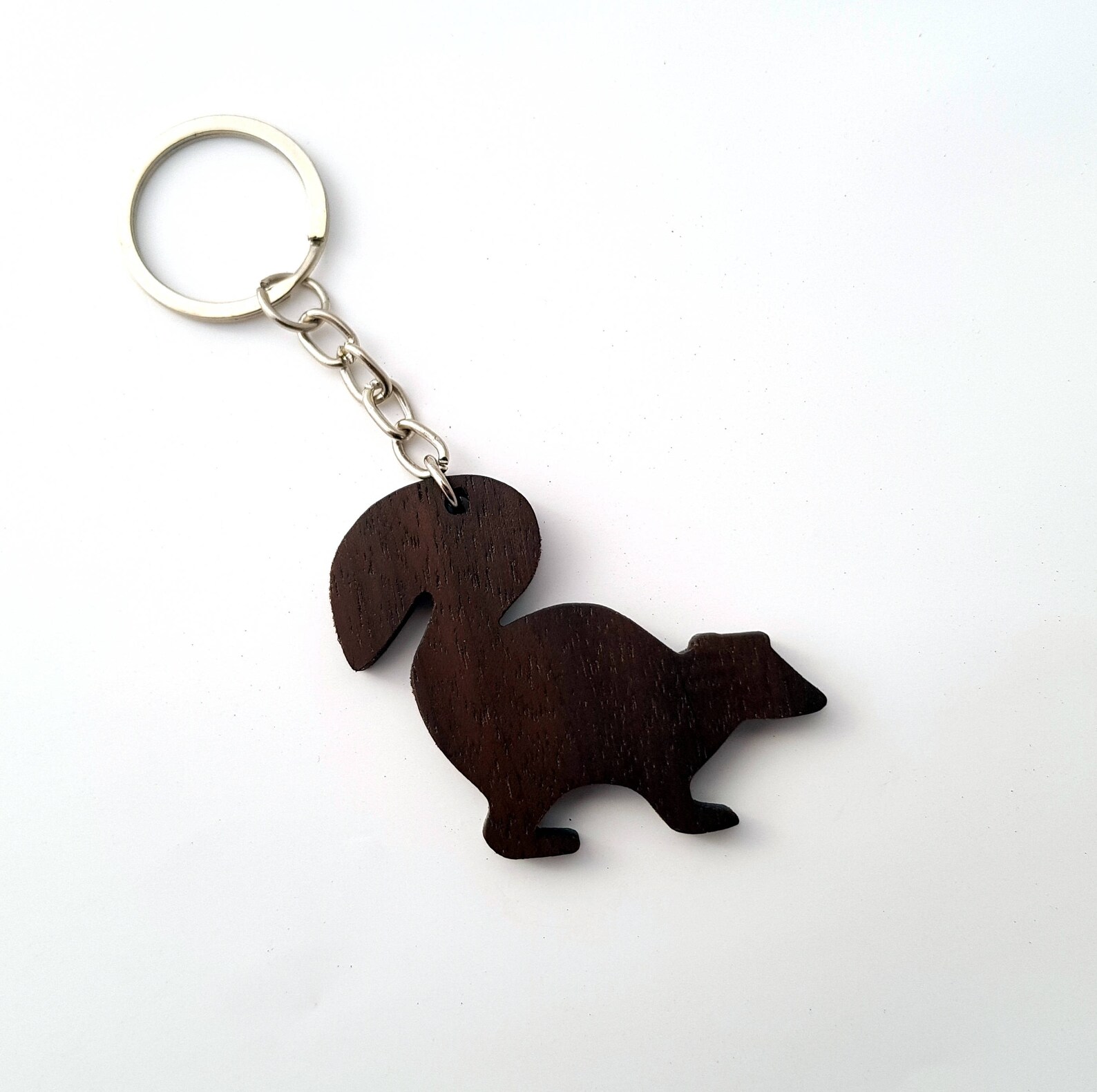 Wooden Skunk Keychain Walnut Wood Animal Keychain - Etsy