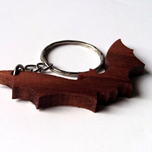 Wooden Bat Keychain, Walnut Wood, Animal Keychain, Environmental ...