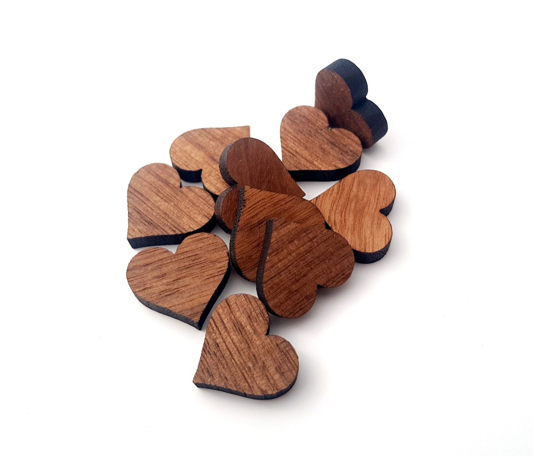 15x Small Wooden Hearts, Walnut Wood, Buyers Gifts, Friends Gifts ...
