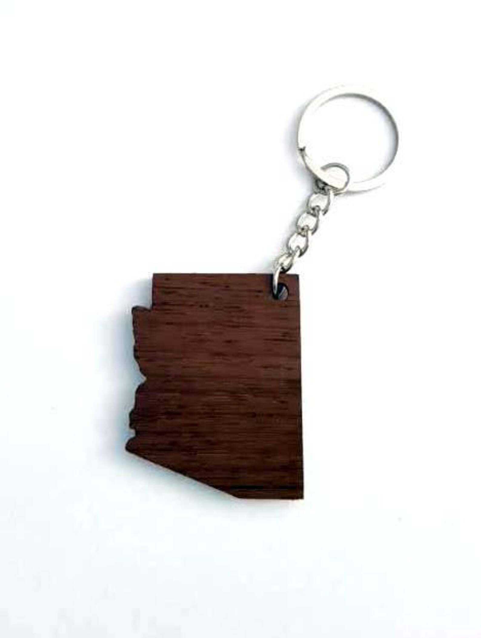 Arizona Shape Wooden Keychain, Walnut Wood, USA States, Custom ...