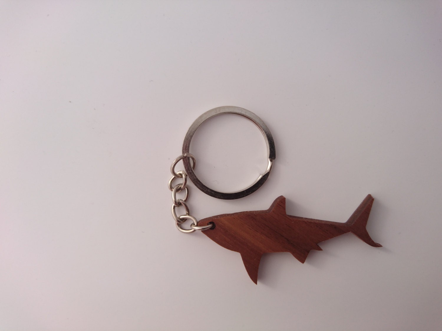 Wooden Shark Keychain Walnut Wood Animal Keychain | Etsy