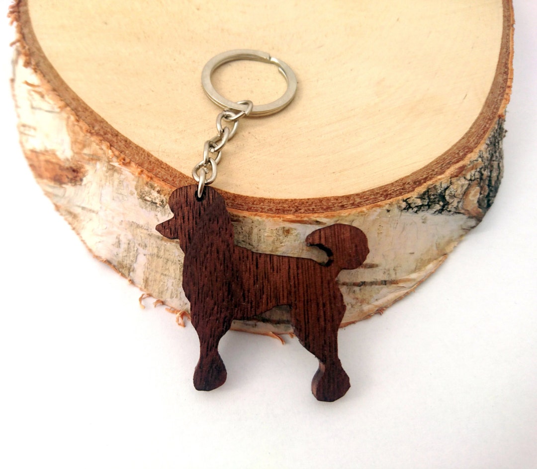 Walnut Wood Poodle Keychain: Eco-friendly Pet Lover Gift - Etsy