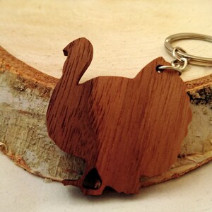 Wooden Turkey Keychain, Walnut Wood, Animal Keychain, Environmental ...