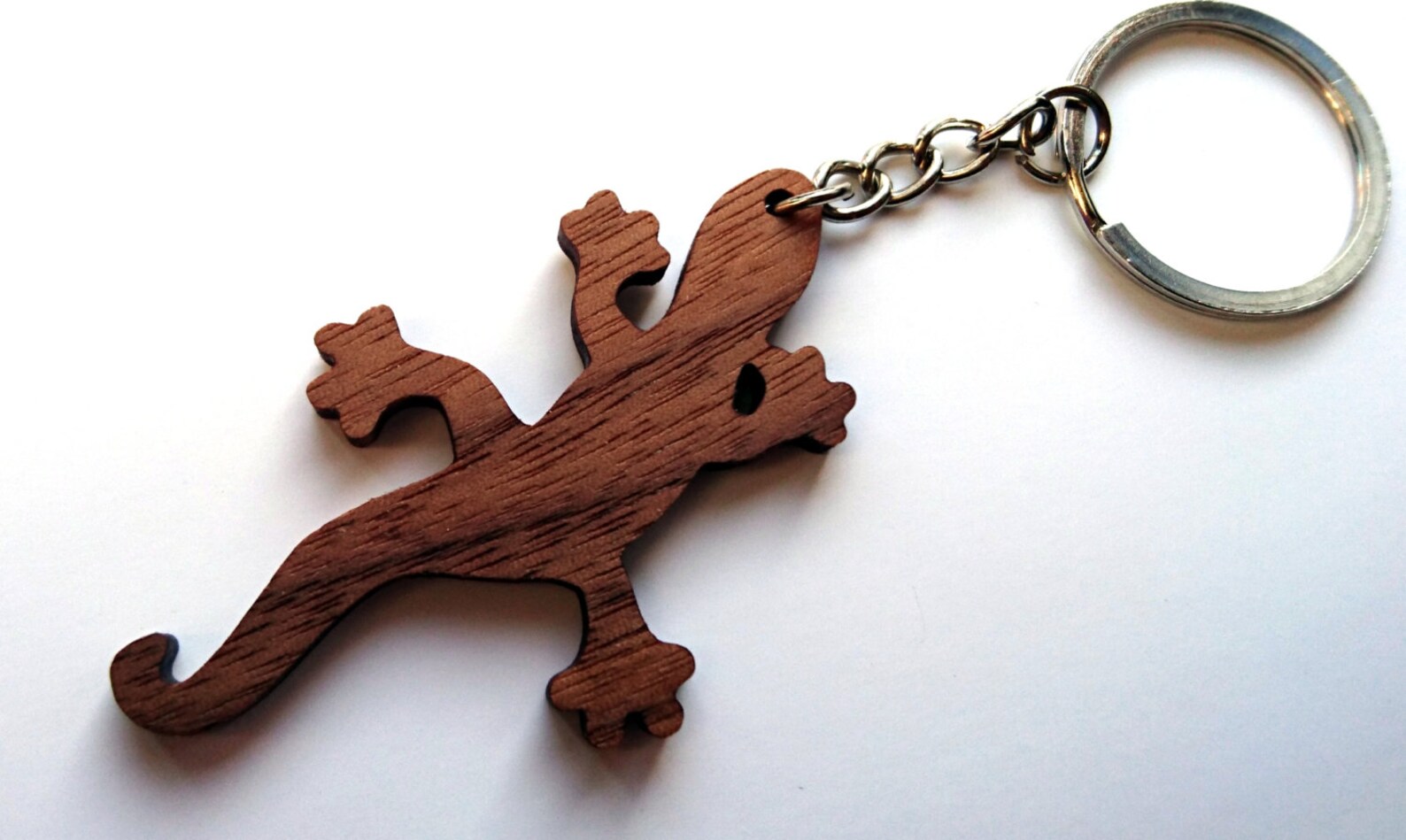 Wooden Lizard Keychain Walnut Wood Animal Keychain - Etsy
