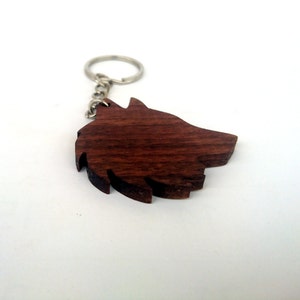 Wolf's Head Wooden Keychain, Wolf Animal Keychain, Wooden Beast Animal ...