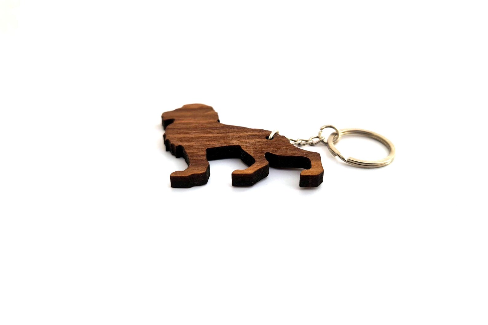 Wooden Lion Keychain Walnut Wood Animal King Animal - Etsy