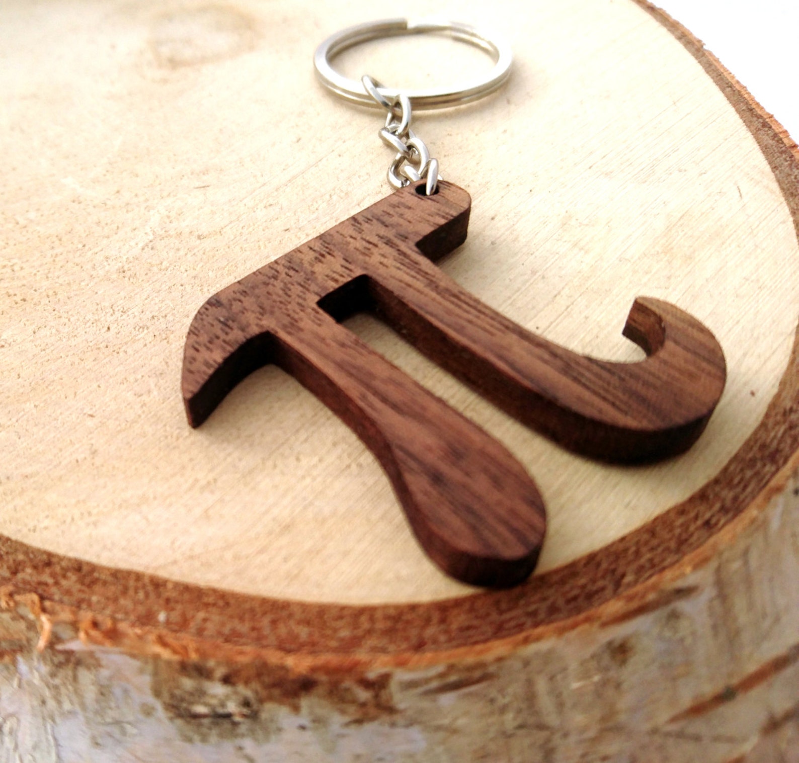 Wooden Pi Symbol Mathematics Symbol Keychain Nerd Gift - Etsy
