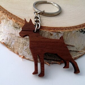 Wooden Doberman Keychain Walnut Wood Dog Keychain - Etsy