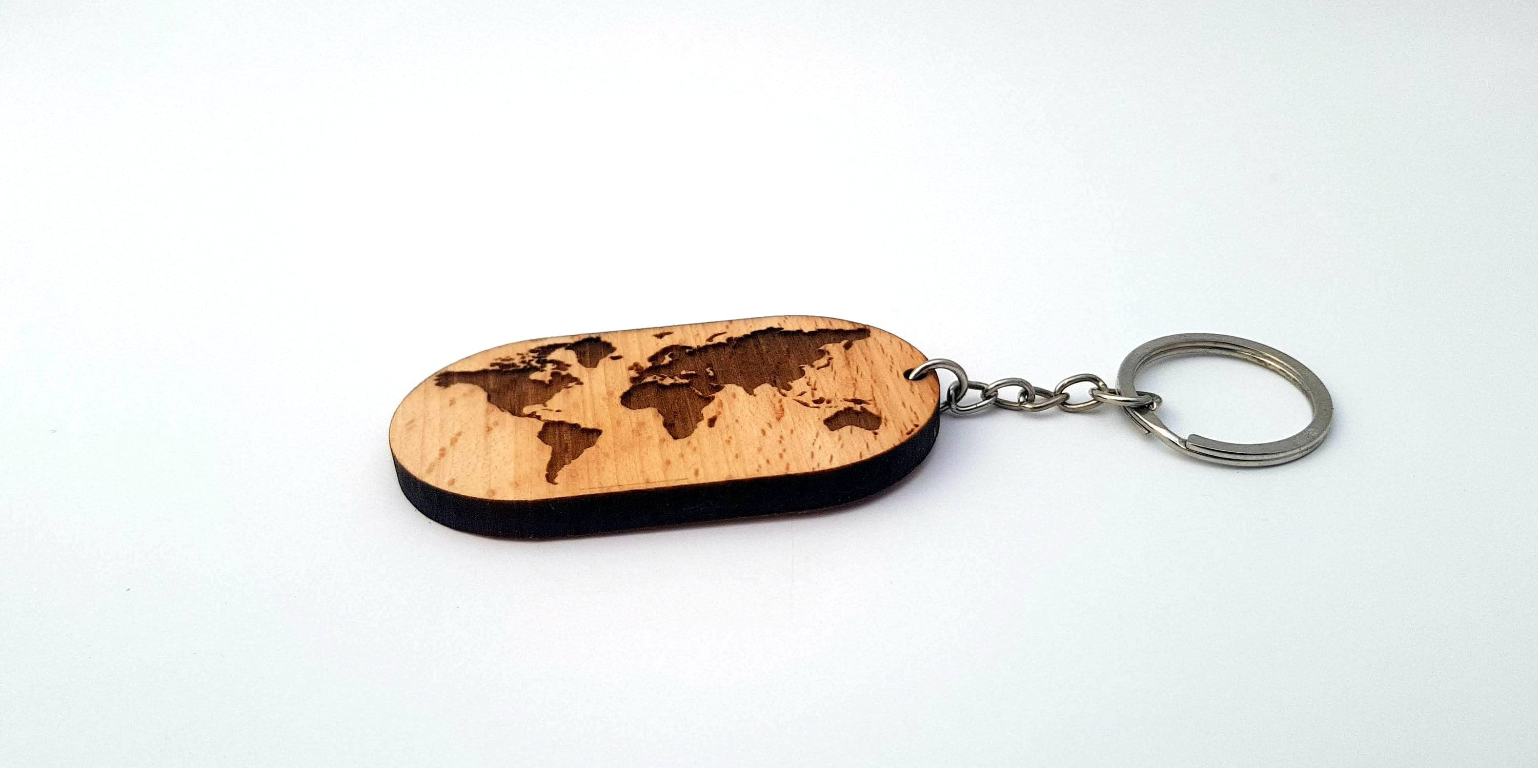 Wooden Beech World Map Keychain Home Planet Wooden Keychain | Etsy