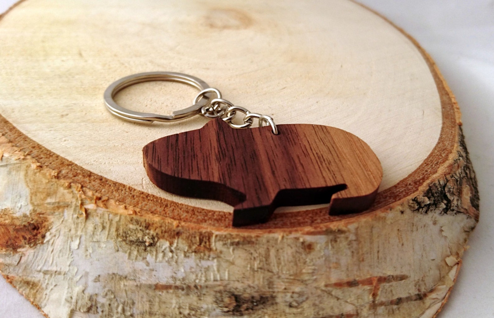 Wooden Guinea Pig Keychain, Walnut Wood, Animal Keychain, Environmental ...