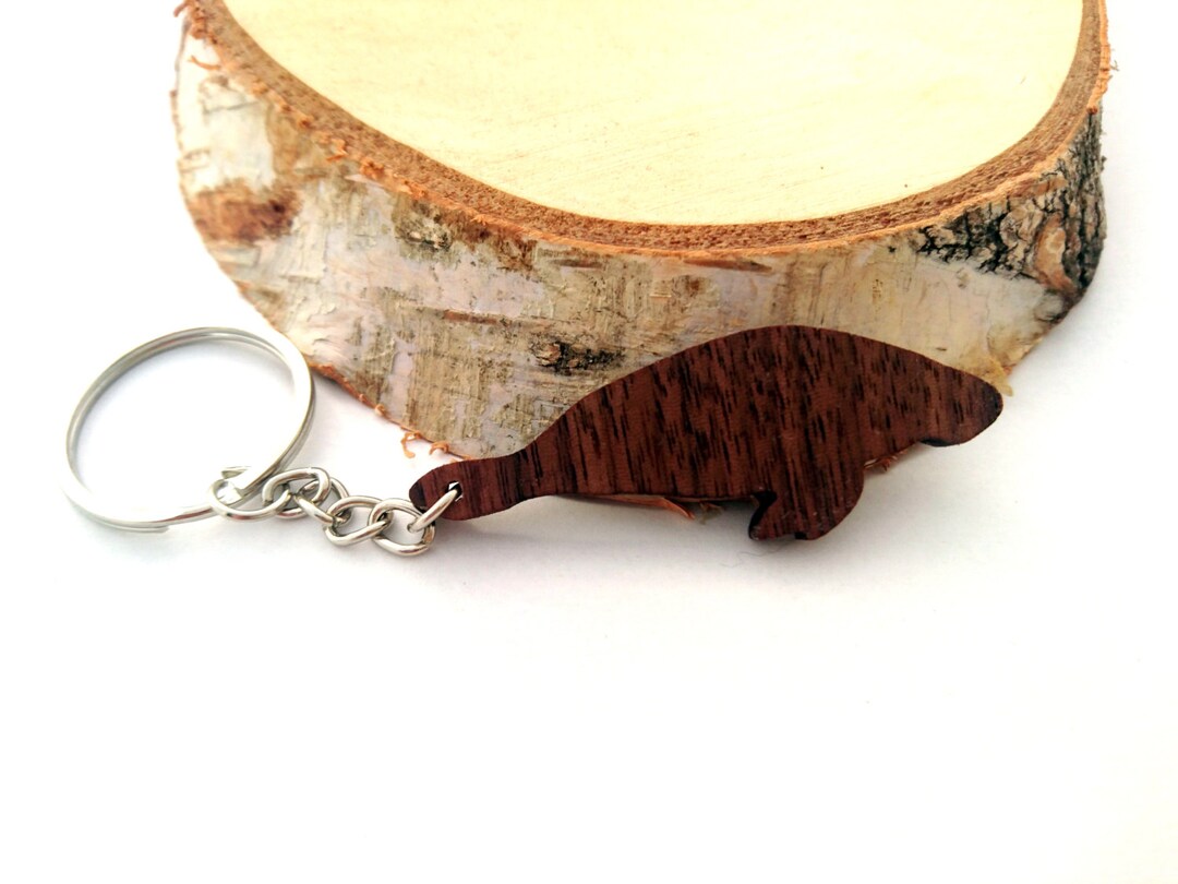 Wooden Manatee Keychain, Animal Keychain, Sea Animal Keychain, Walnut ...