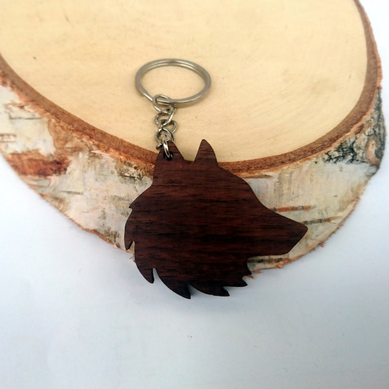 Wolf Head Keychain - Etsy