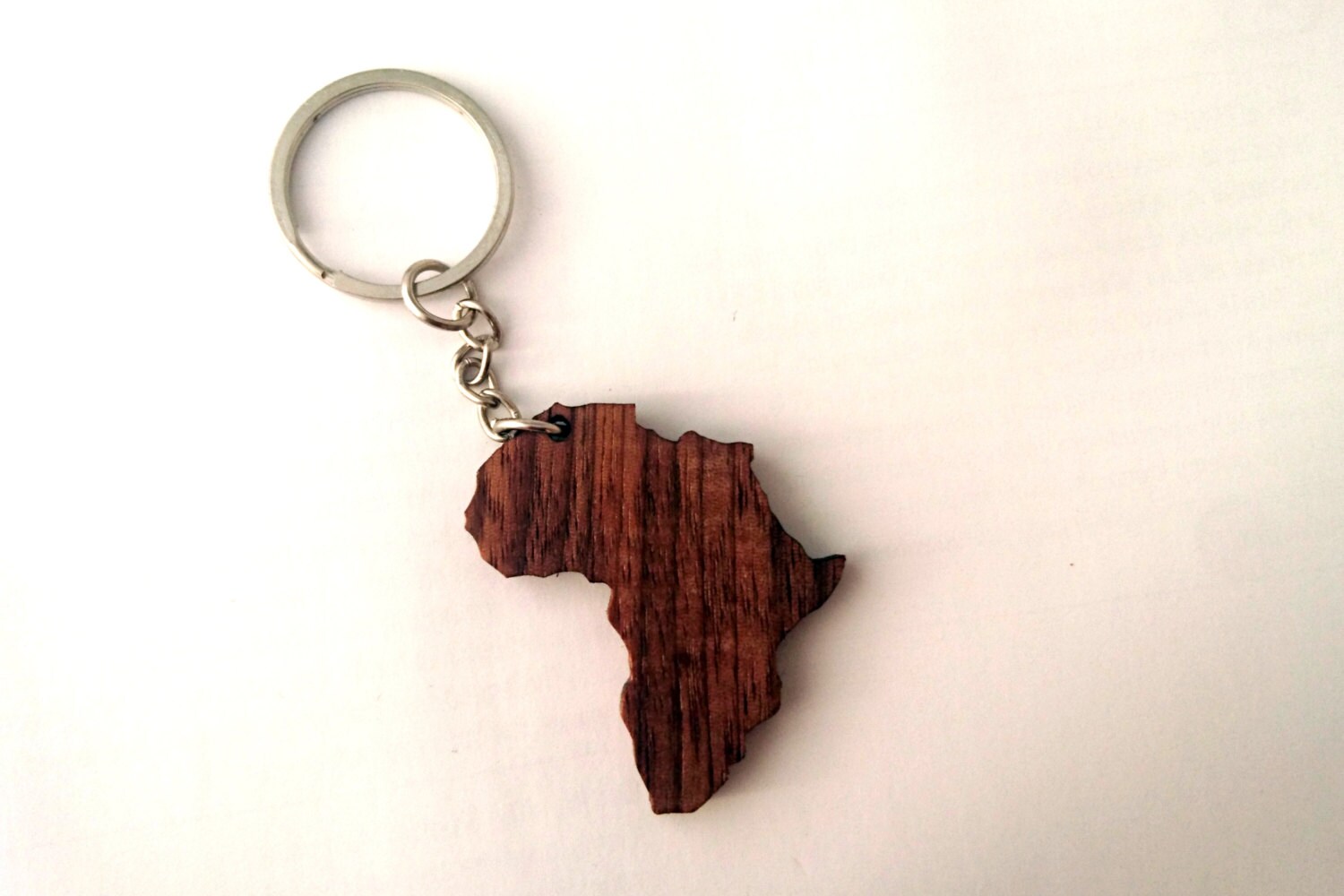 Africa Shape Wooden Keychain Walnut Wood Custom Engravable - Etsy