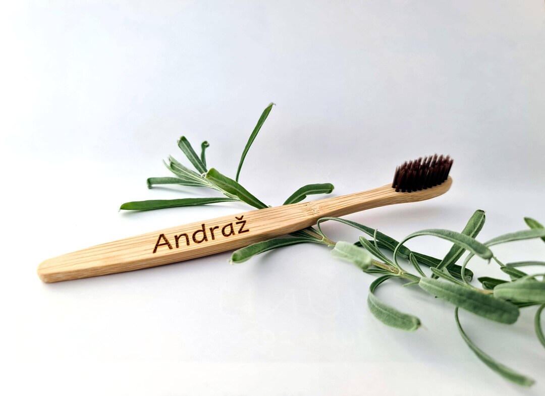 Personalized Bamboo Toothbrush, Custom Engraved Name Toothbrush, Cool ...