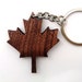 Wooden Canadian Maple Leaf Keychain, Walnut Wood, Canada Keychain ...