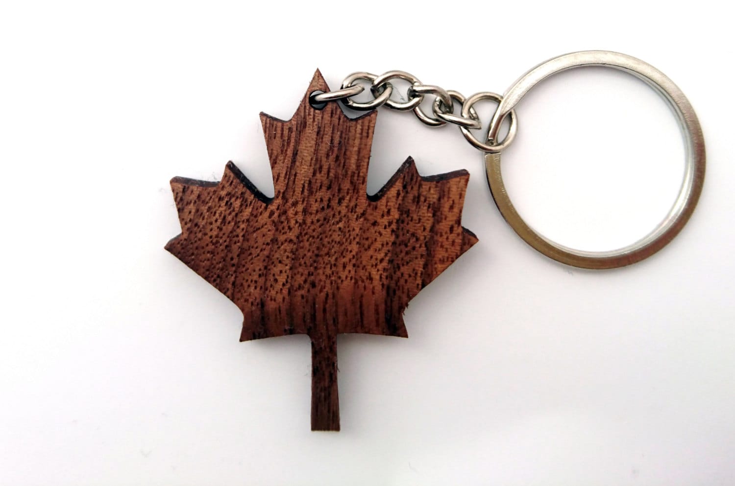 Wooden Canadian Maple Leaf Keychain Walnut Wood Canada | Etsy