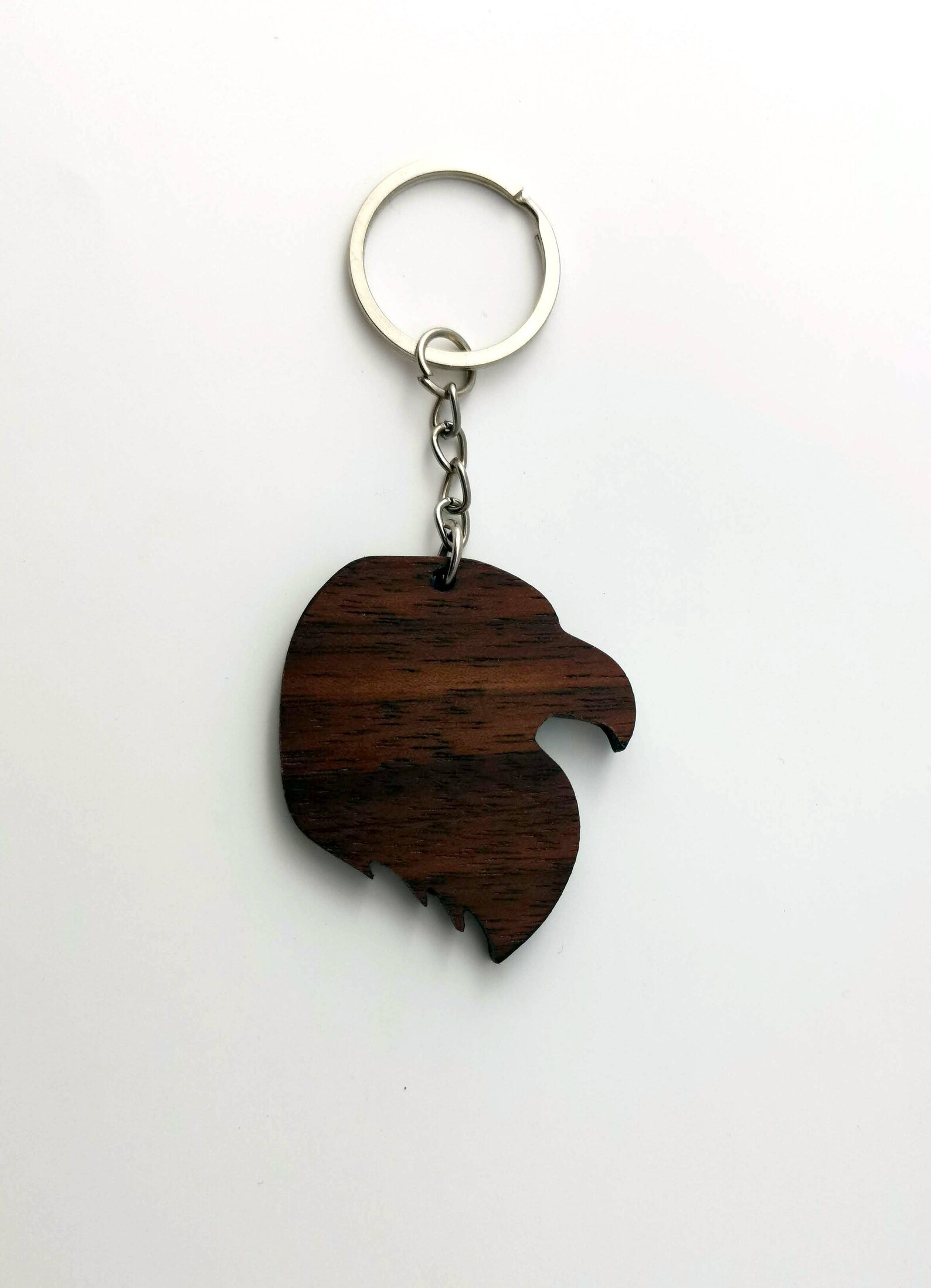 Wooden Eagle Head Keychain, Walnut Wood, Animal Keychain, Environmental ...