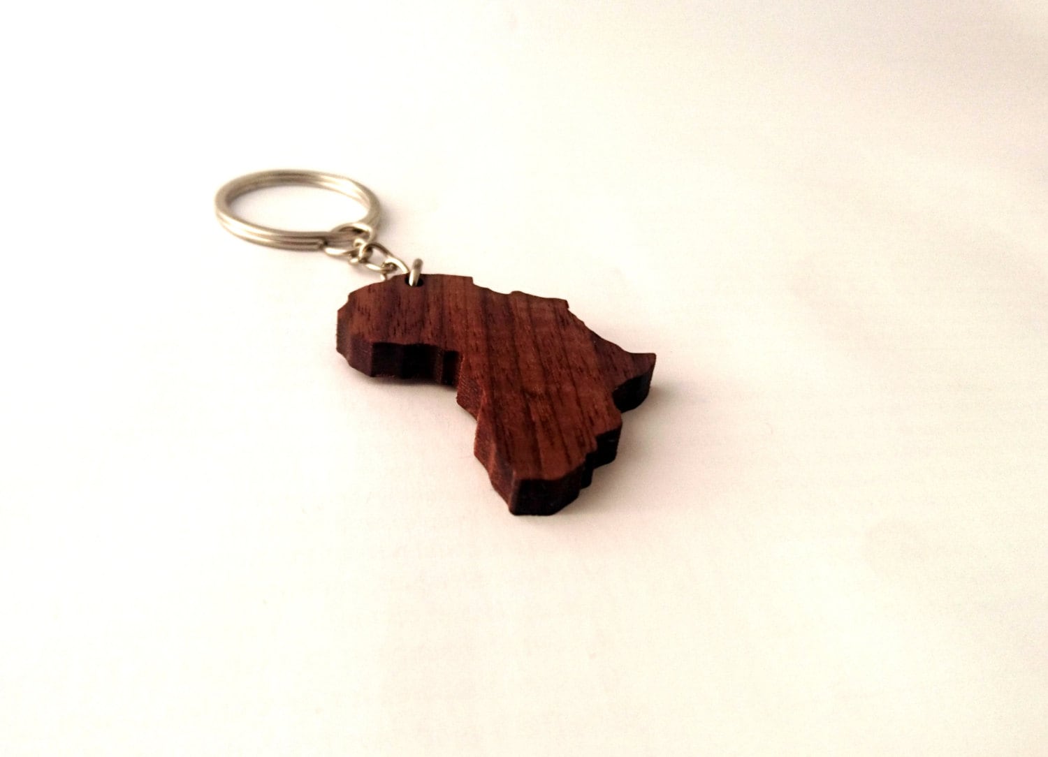 Africa Shape Wooden Keychain Walnut Wood Custom Engravable - Etsy