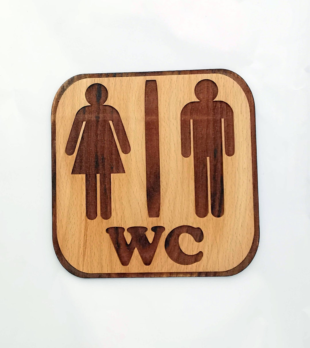 WC Sign for Men and Woman Restroom, Custom Side, Bathroom Sign ...