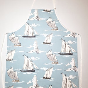 Lighthouses & Ships | Coastal Apron | Kitchen Apron | Cooking Apron ...
