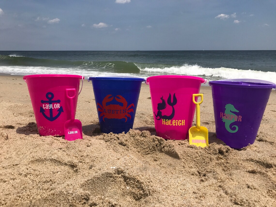 Personalized Beach Pail, Beach Bucket, Name Bucket, Sand Toy, Beach Toy ...
