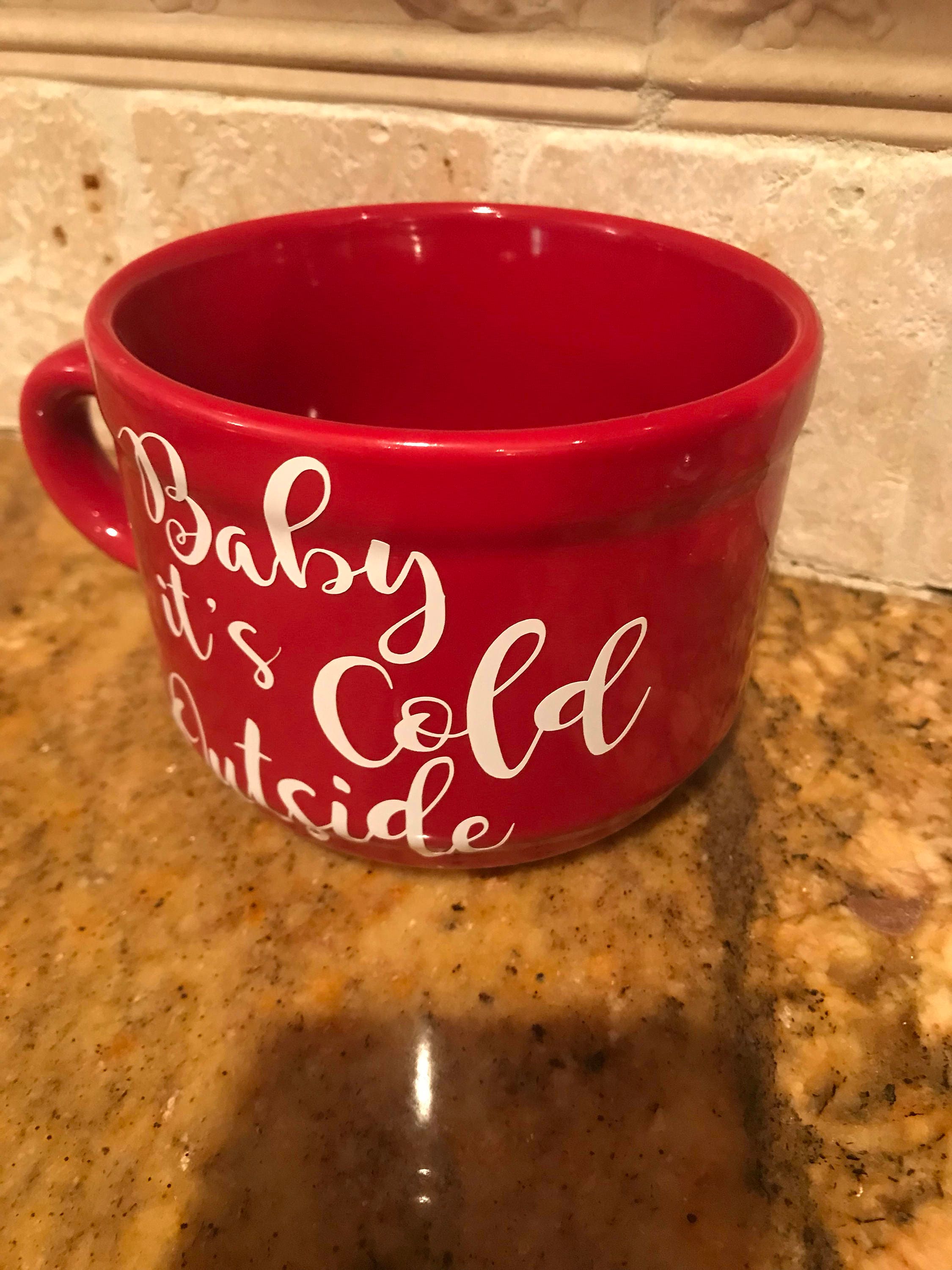 Baby Its Cold Outside Mug, Christmas Mug, Red Christmas Mug, Cold ...