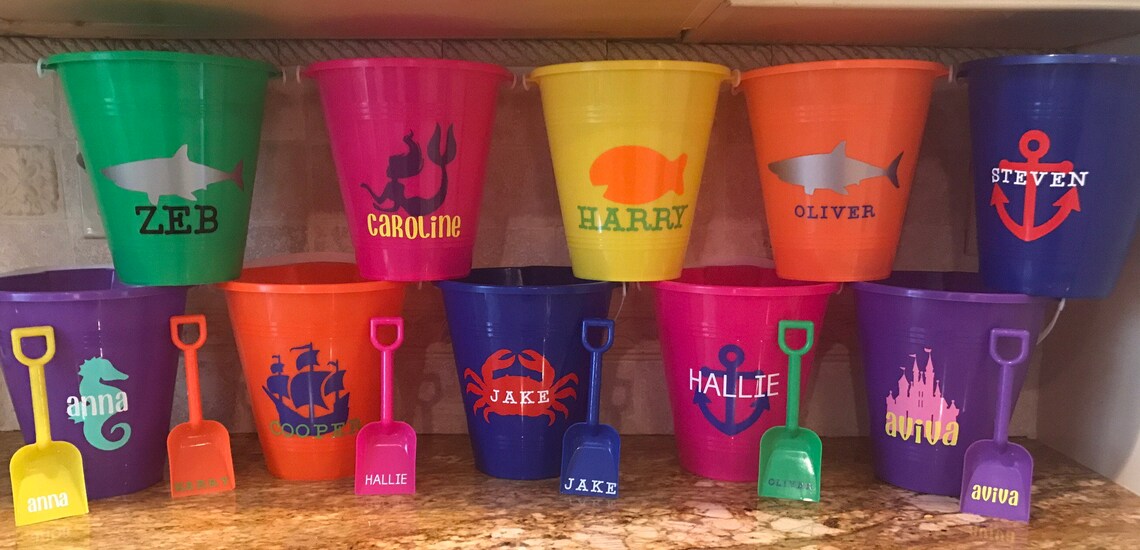 Personalized Beach Pail Beach Bucket Name Bucket Sand Toy - Etsy