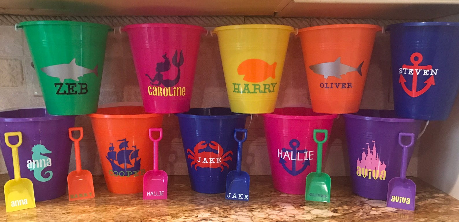 Personalized Beach Pail, Beach Bucket, Name Bucket, Sand Toy, Beach Toy ...