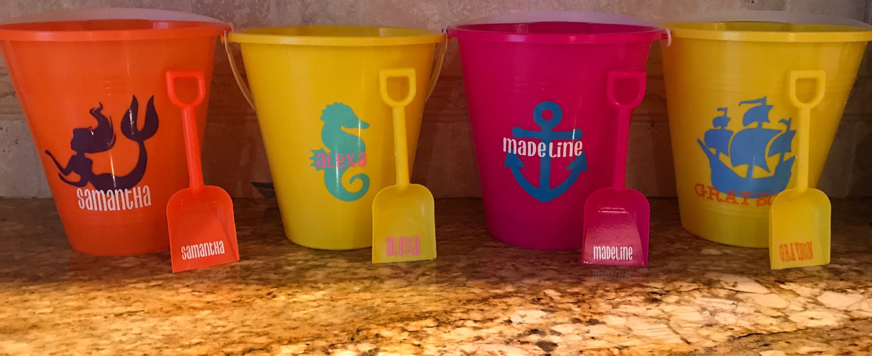 Personalized Beach Pail, Beach Bucket, Name Bucket, Sand Toy, Beach Toy ...