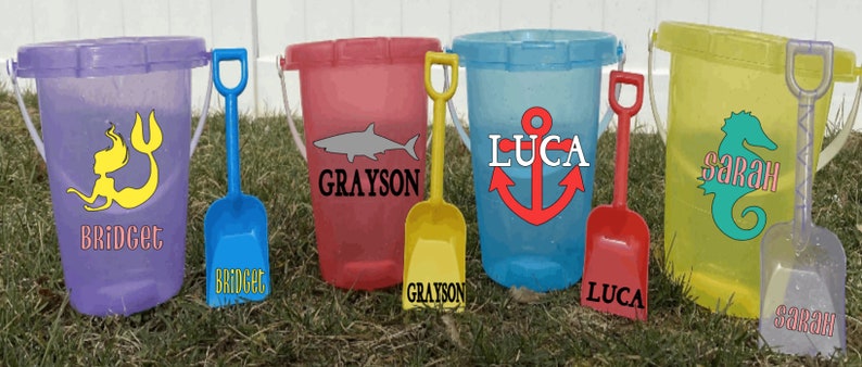 Personalized Beach Pail Beach Bucket Name Bucket Sand Toy - Etsy