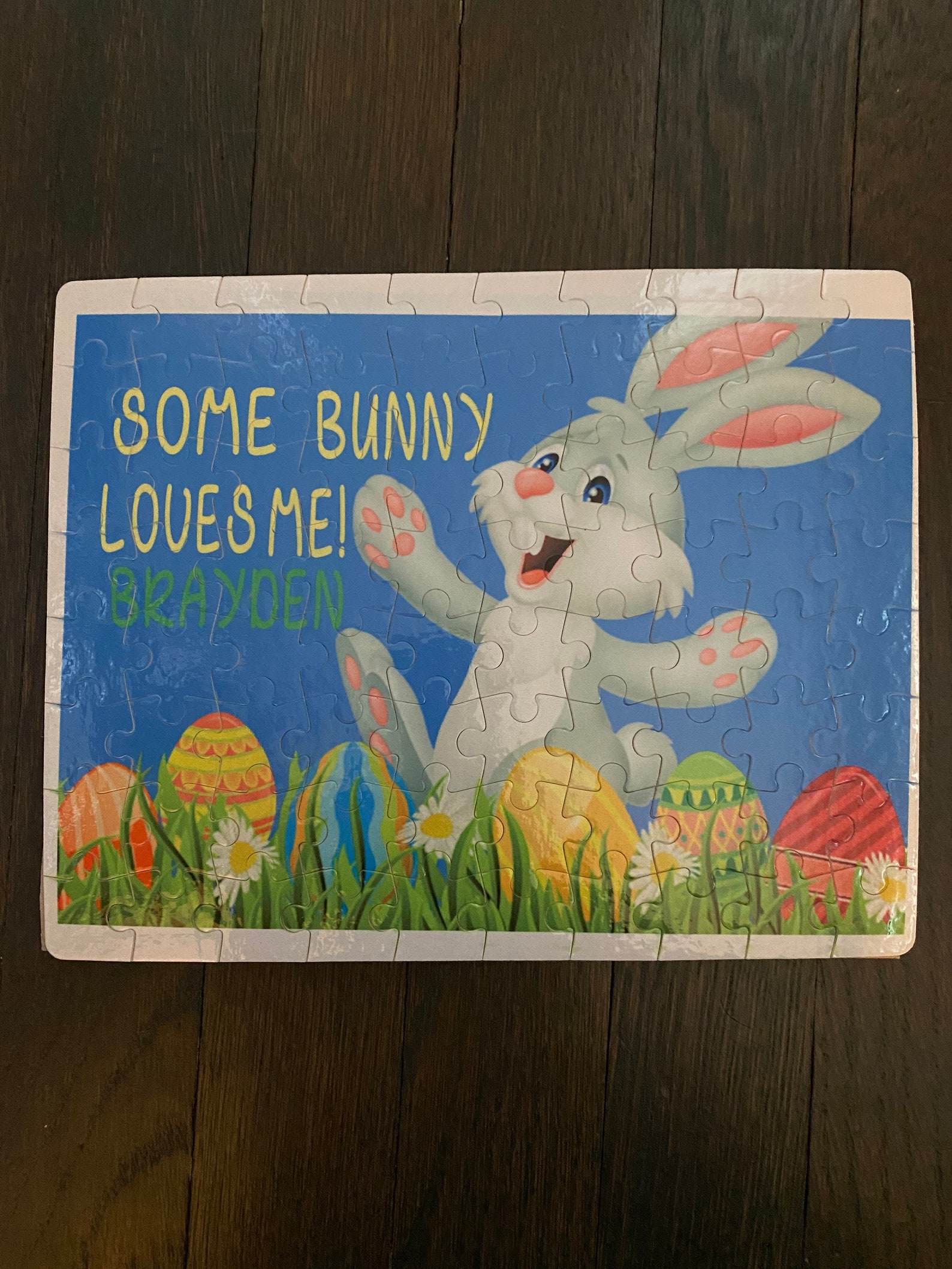 Easter bunny puzzle, personalized puzzle, bunny puzzle, Easter bunny ...