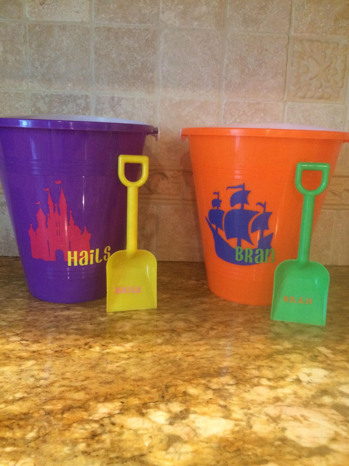 Personalized Beach Pail Beach Bucket Name Bucket Sand Toy - Etsy