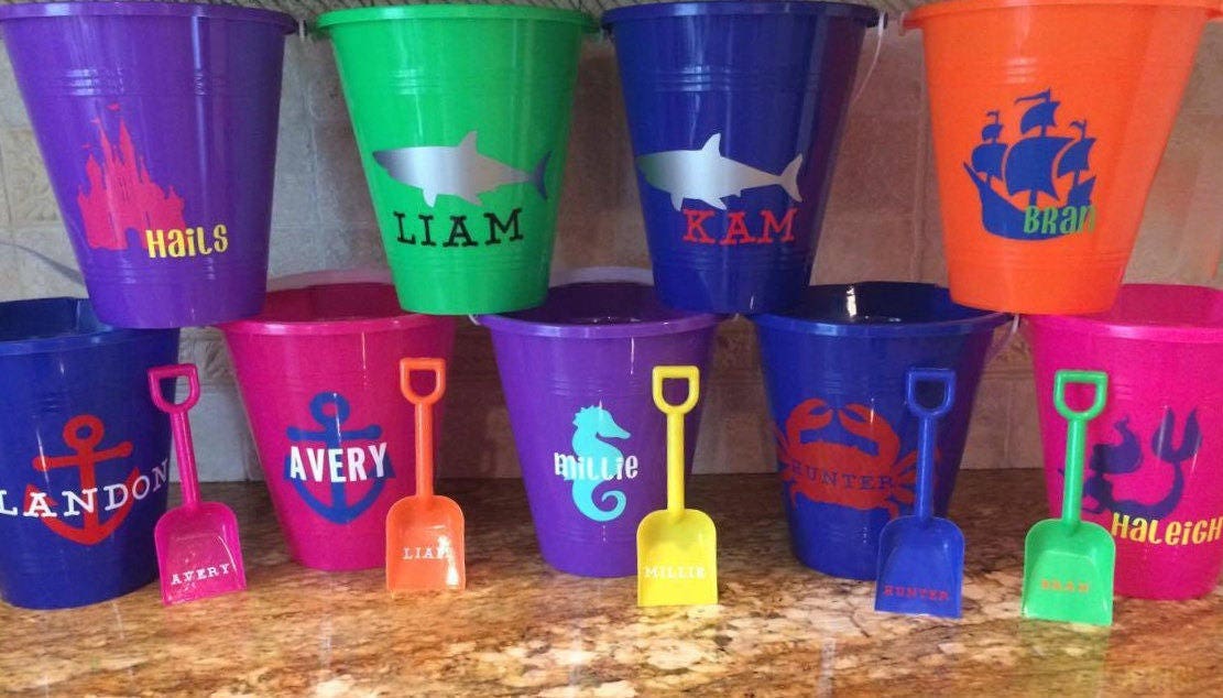 Personalized Beach Pail Beach Bucket Name Bucket Sand Toy - Etsy