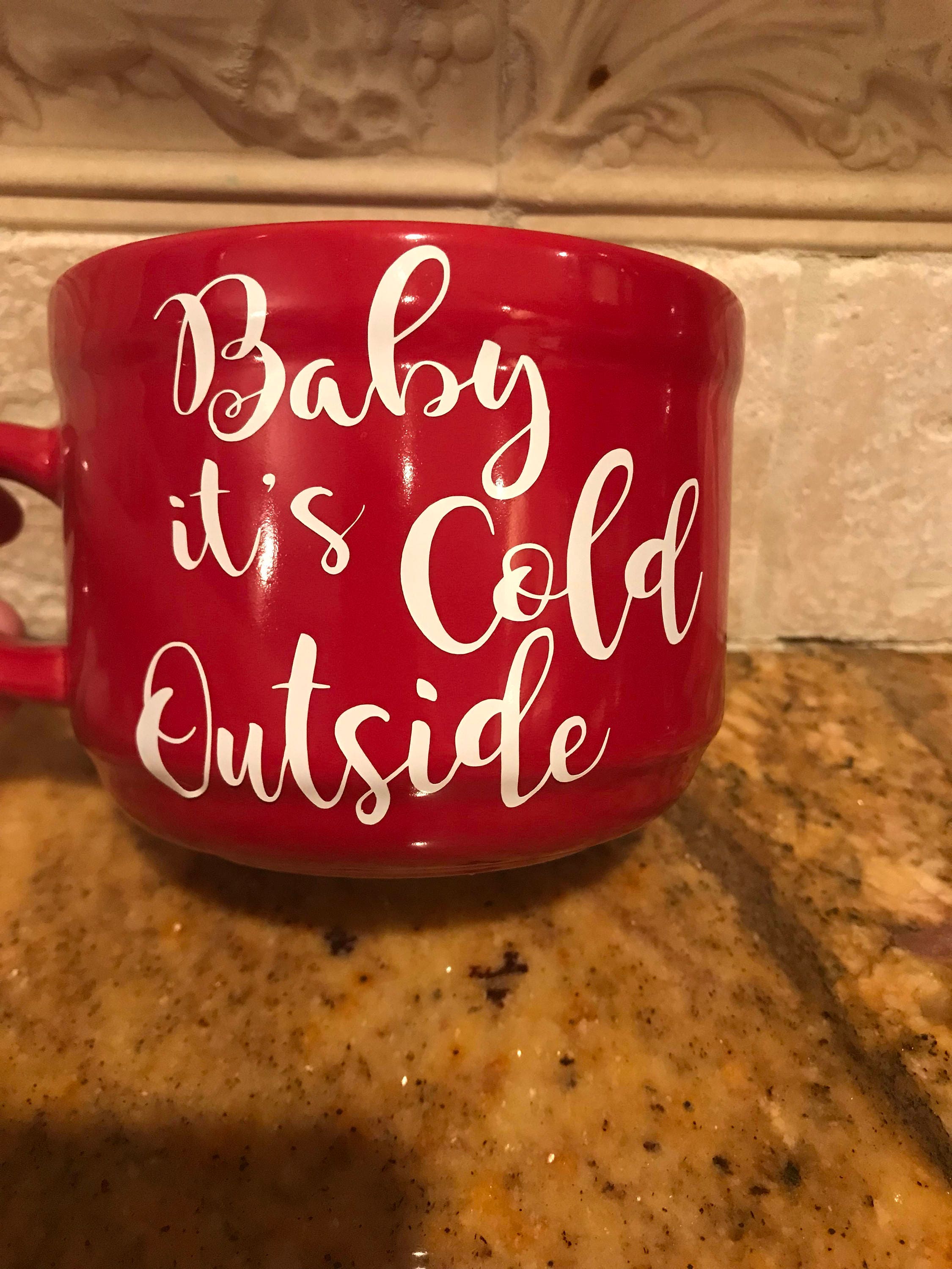 Baby Its Cold Outside Mug, Christmas Mug, Red Christmas Mug, Cold ...