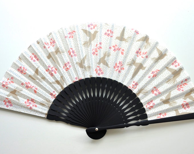 Fabric Bird Hand Fan With Sleeve handheld Folding Fan - Etsy