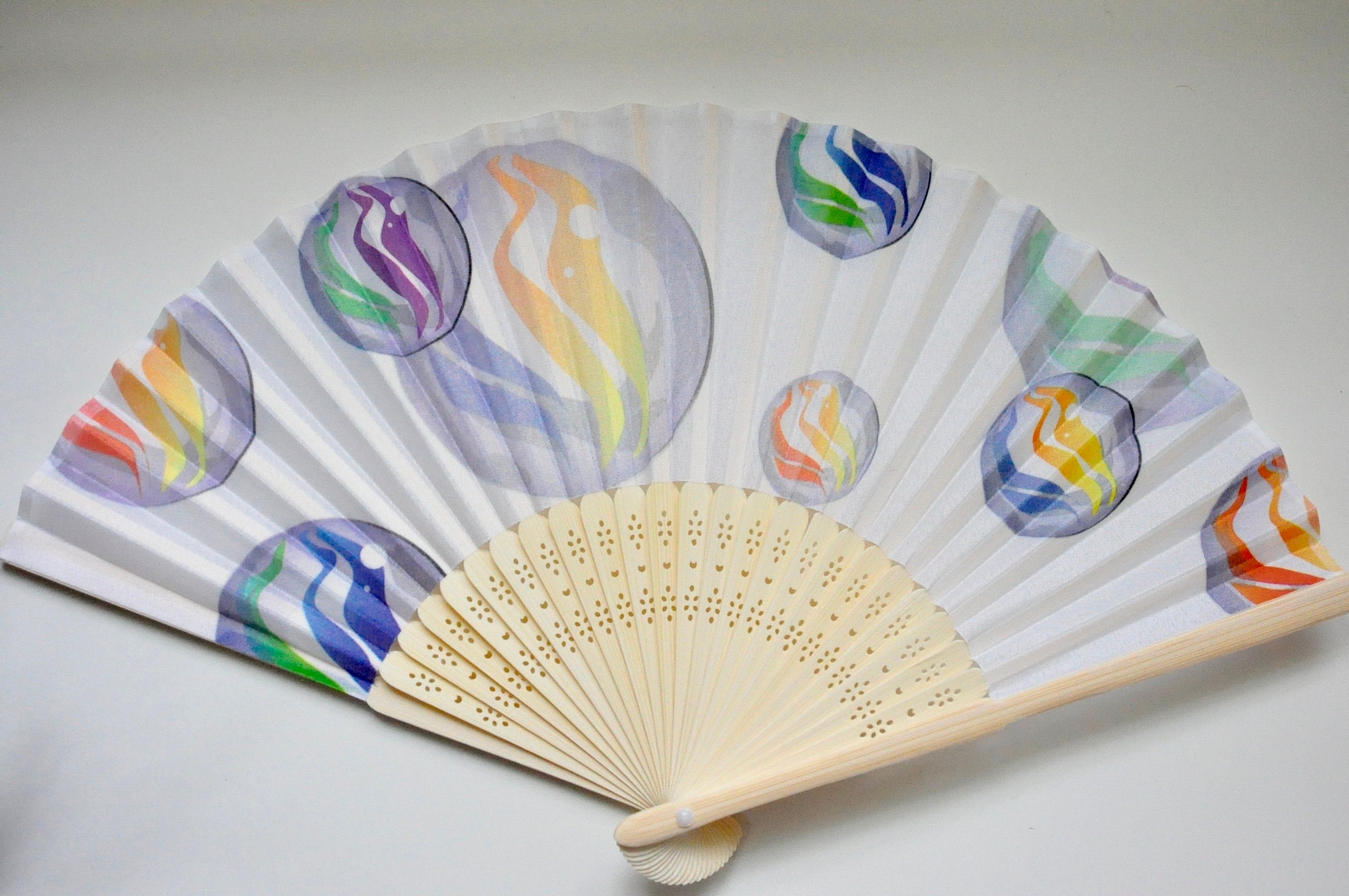 Marbles Green and Yellow Floral Hand Fan ,multicolor Hand Fan,handheld ...