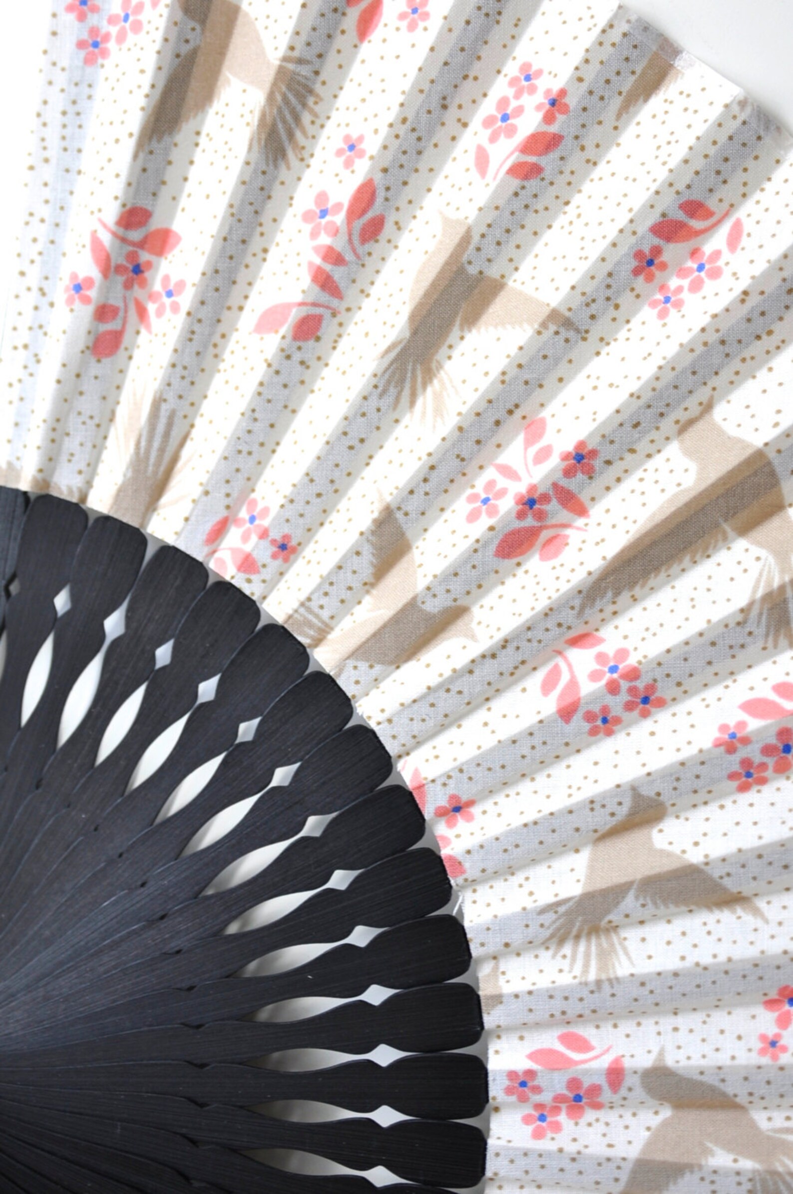 Fabric Bird Hand Fan with sleeve Handheld Folding Fan | Etsy