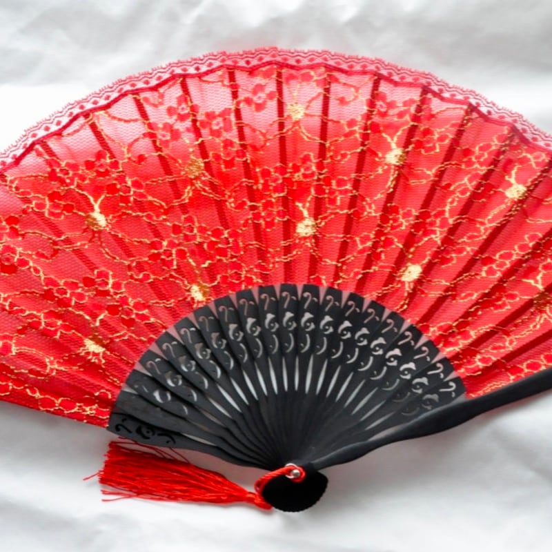 Red Fan - Etsy