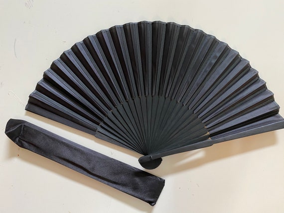 Black Hand Fan handheld Folding Fan Man Hand Fanboy Hand | Etsy
