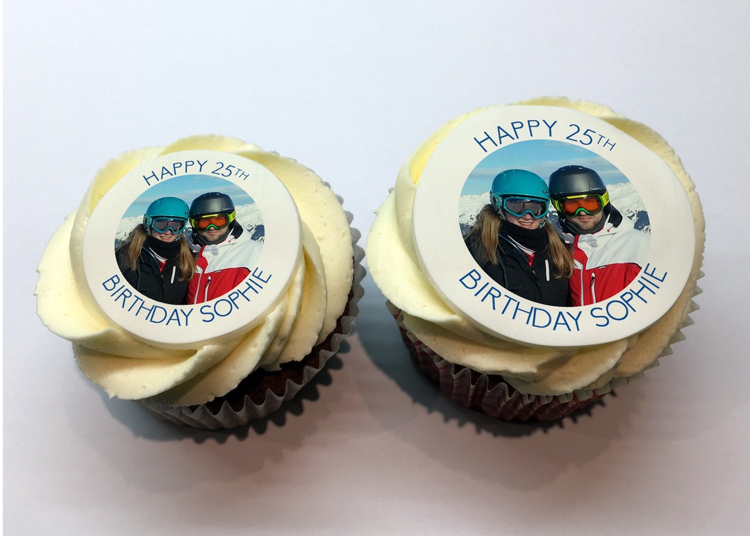 Personalised Edible Cupcake & Cake Toppers With Photo - 2" (50mm), 1.5 ...