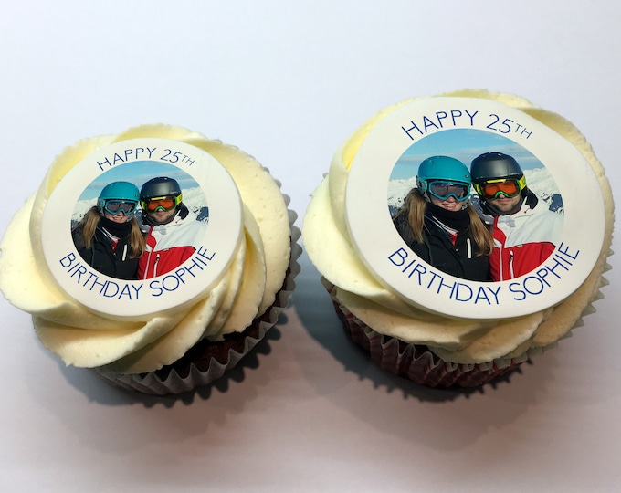 Cupcake Toppers Personalised Edible Icing Discs 2 50mm, 1.5 38mm Pre ...