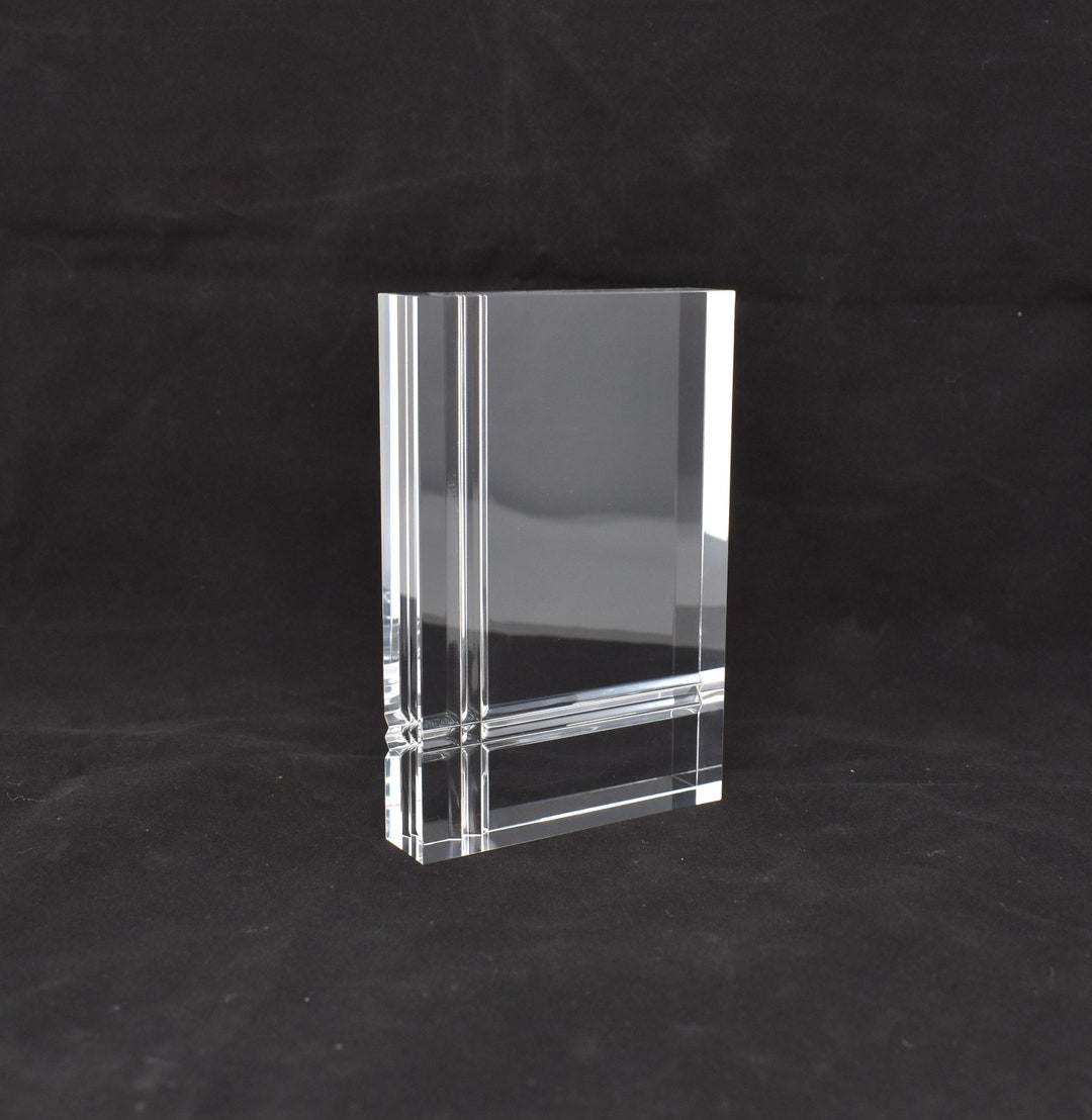 Clear Cast Acrylic Display Block Trophy With Polished V Grove "cross ...