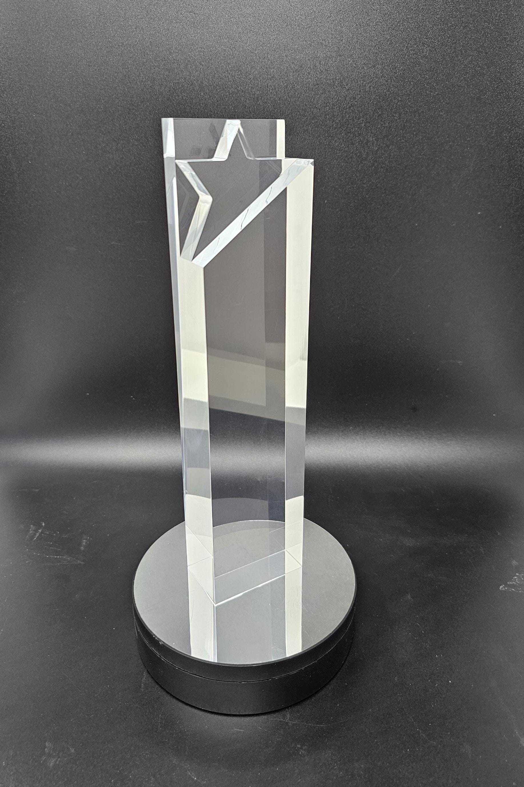 Clear Cast Acrylic 3D Trophy or VMD, Star Shape Machined Block, Hand ...