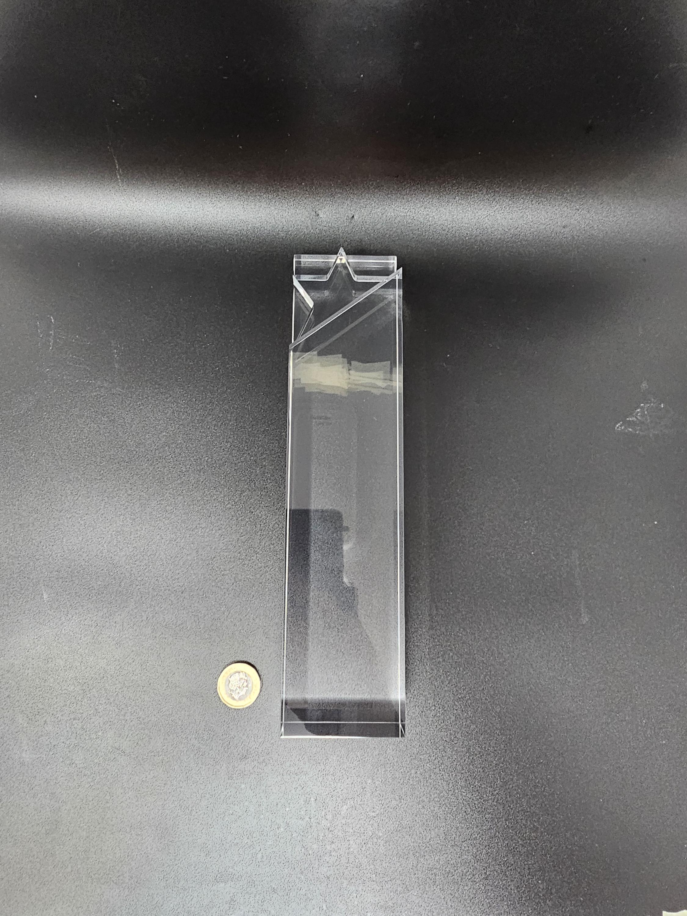 Clear Cast Acrylic 3D Trophy or VMD, Star Shape Machined Block, Hand ...