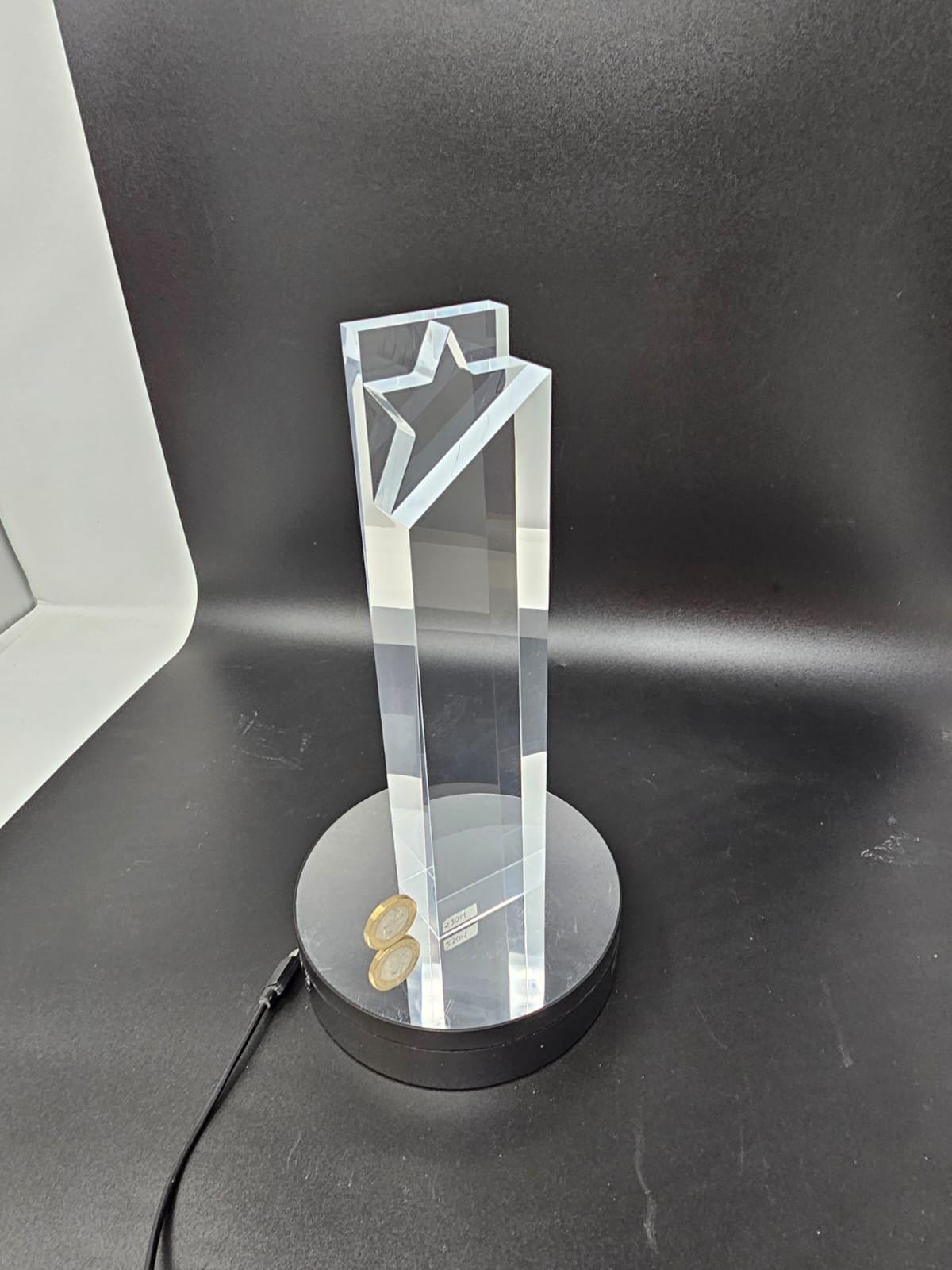 Clear Cast Acrylic 3D Trophy or VMD, Star Shape Machined Block, Hand ...