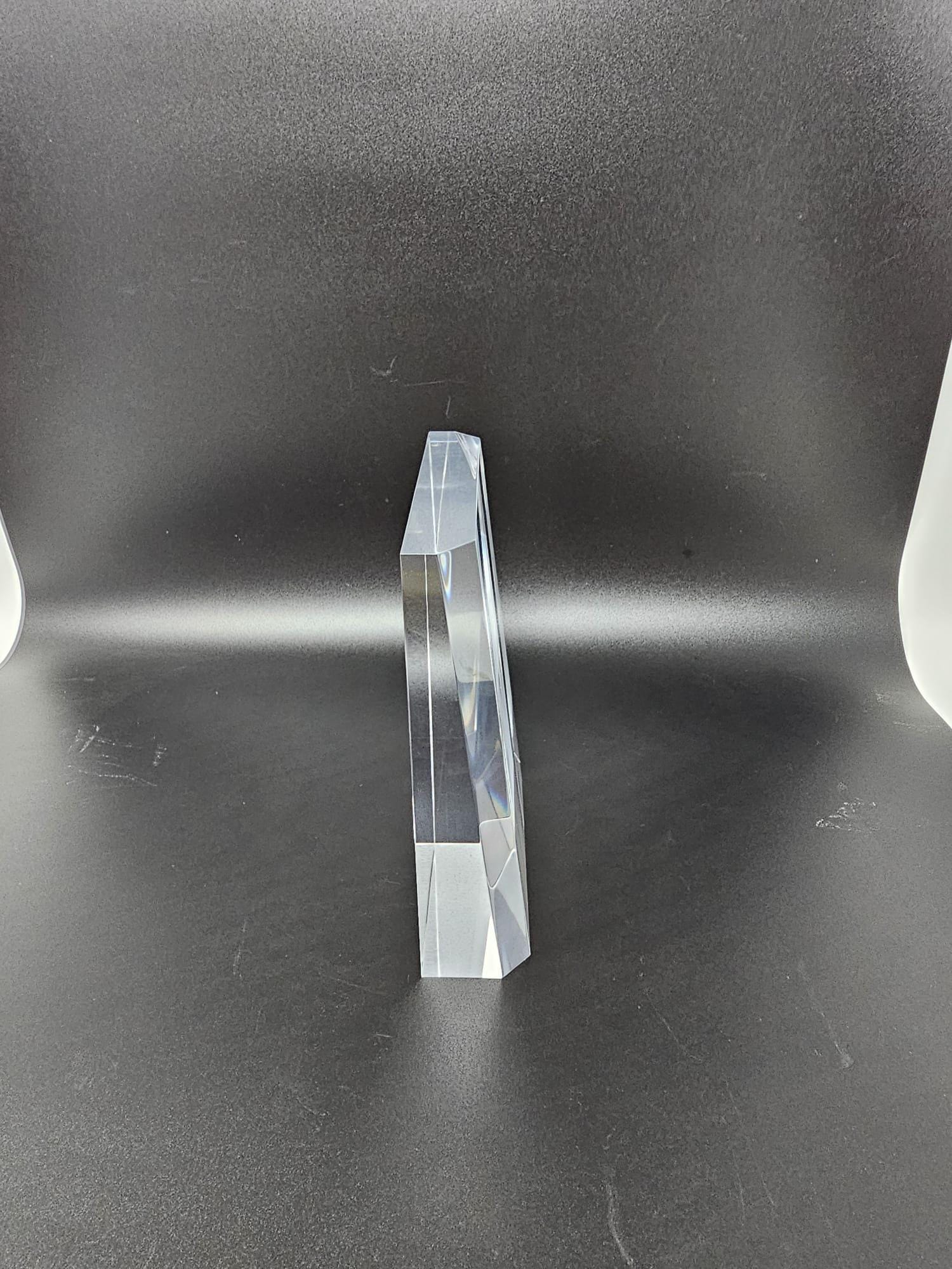 Clear Cast Acrylic 3D Trophy Block or VMD, Hand Polished, 160x120x40mm ...