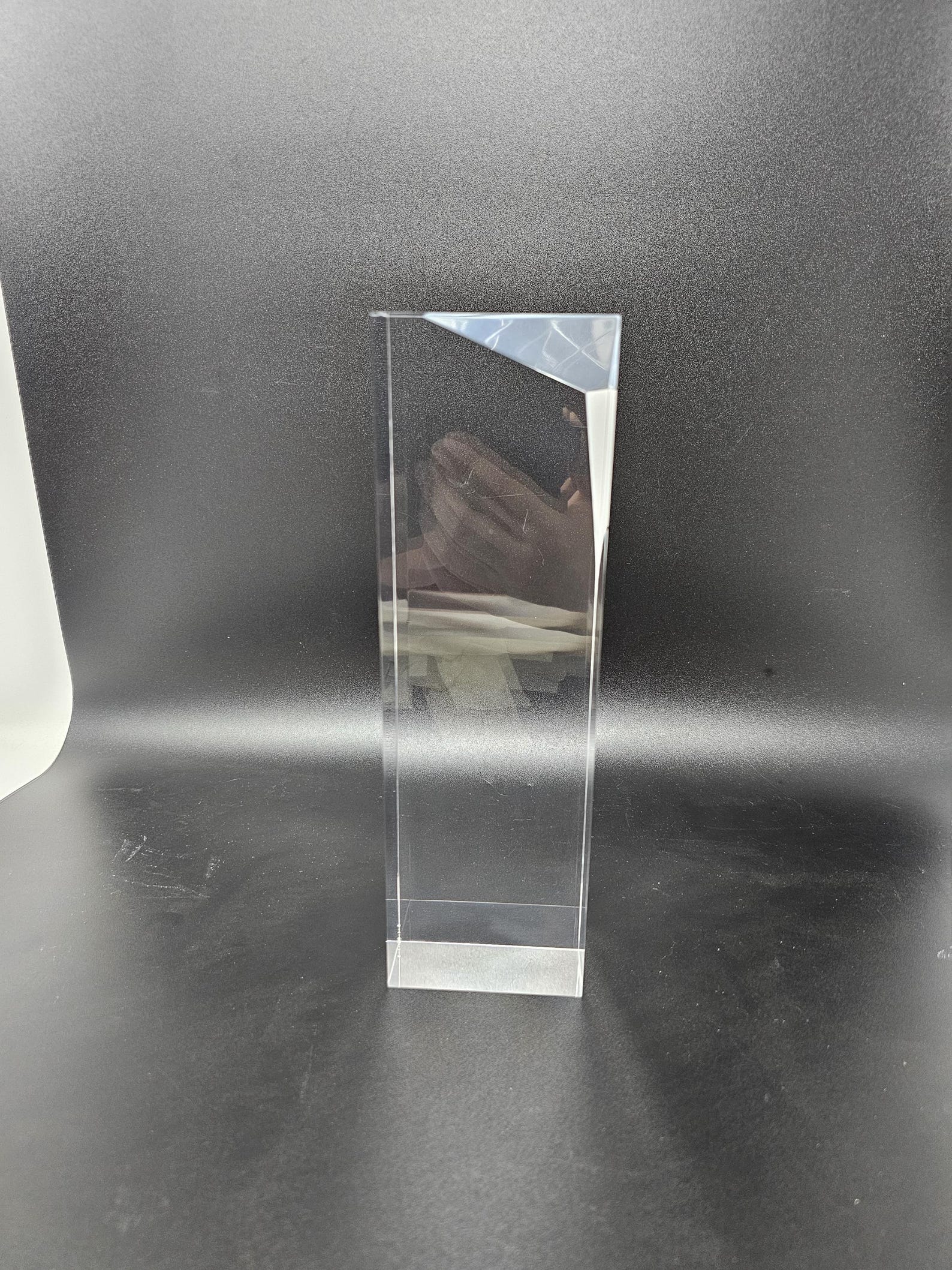 Clear Cast Acrylic 3D Trophy Block or VMD, Hand Polished, 230x70x45mm ...