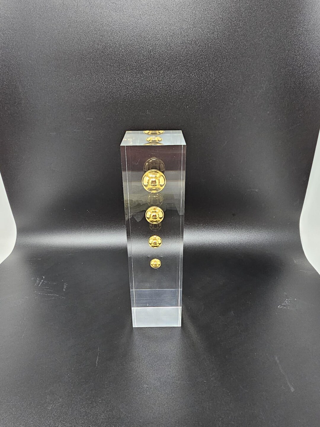 Gold Ball or Silver Ball Encased Acrylic Block for Trophy or VMD, Hand ...