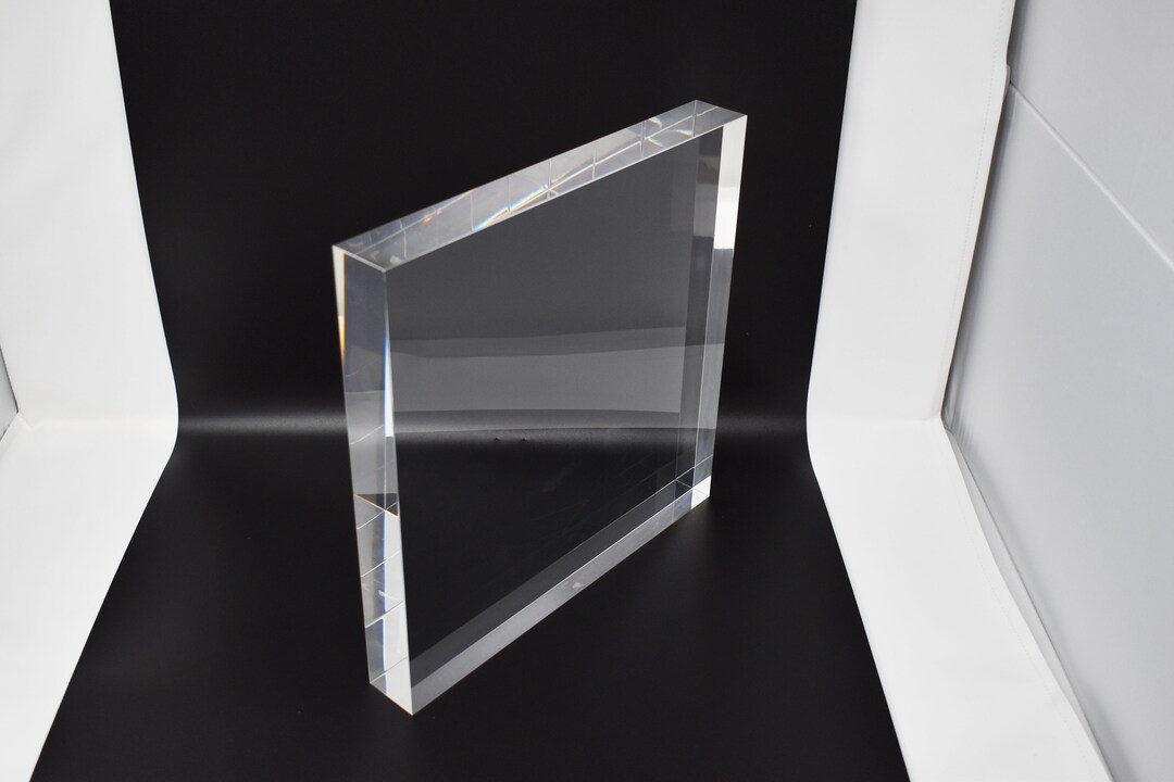 300x300mm Clear Cast Acrylic Block, 50mm, 40mm, 20mm, 15mm Thickness ...