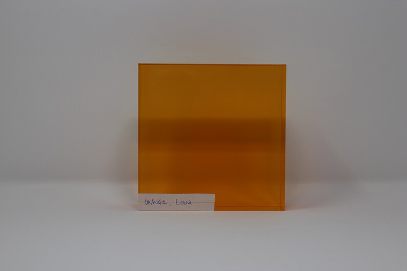 Translucent tinted orange E002 acrylic colour block 40mm | Etsy